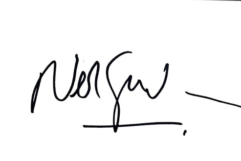 NEIL GAIMAN. Autograph Signature On Card – Northern Lights Rare Books ...